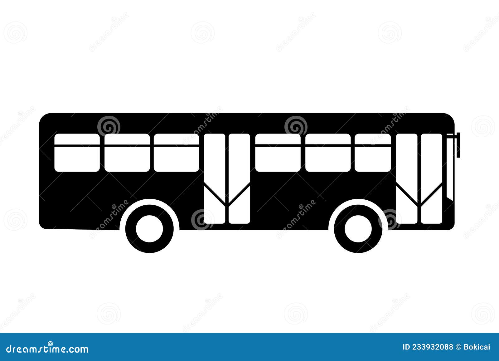 City Bus Icon,side View, Flat Design Stock Vector - Illustration of ...
