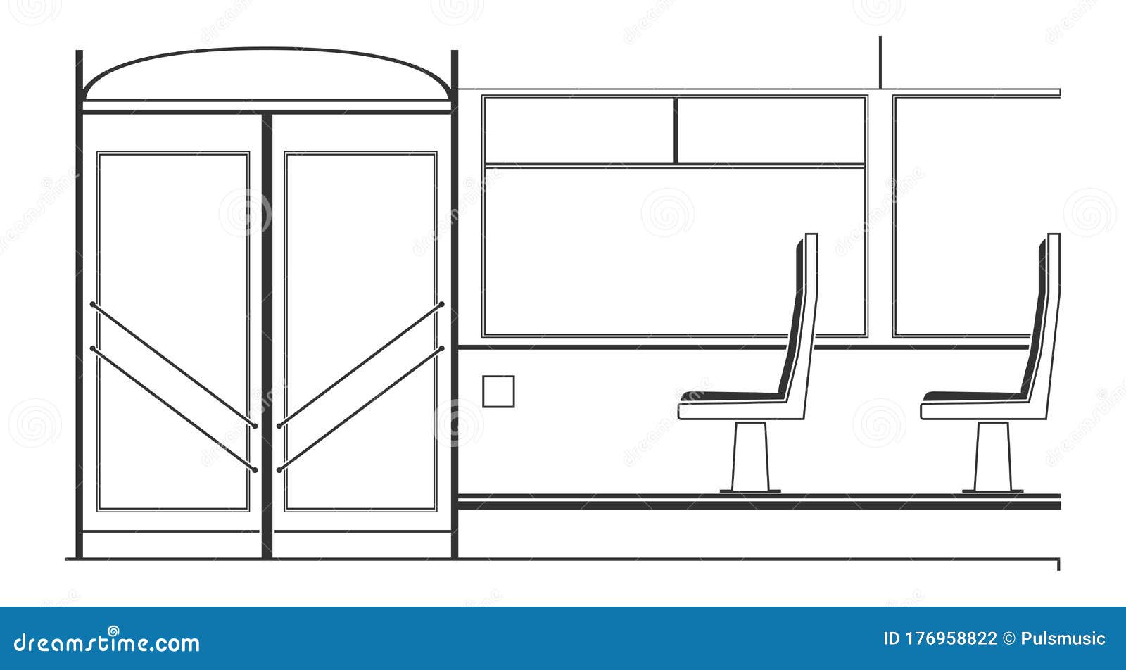 City bus interior stock vector. Illustration of indoor - 176958822