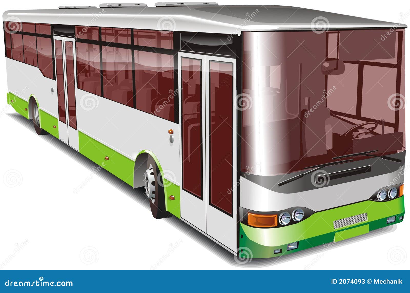 City Bus Side View Clipart