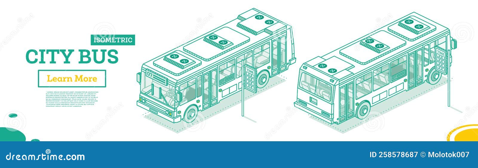 City Bus. Isometric Outline Concept Stock Vector - Illustration of ...