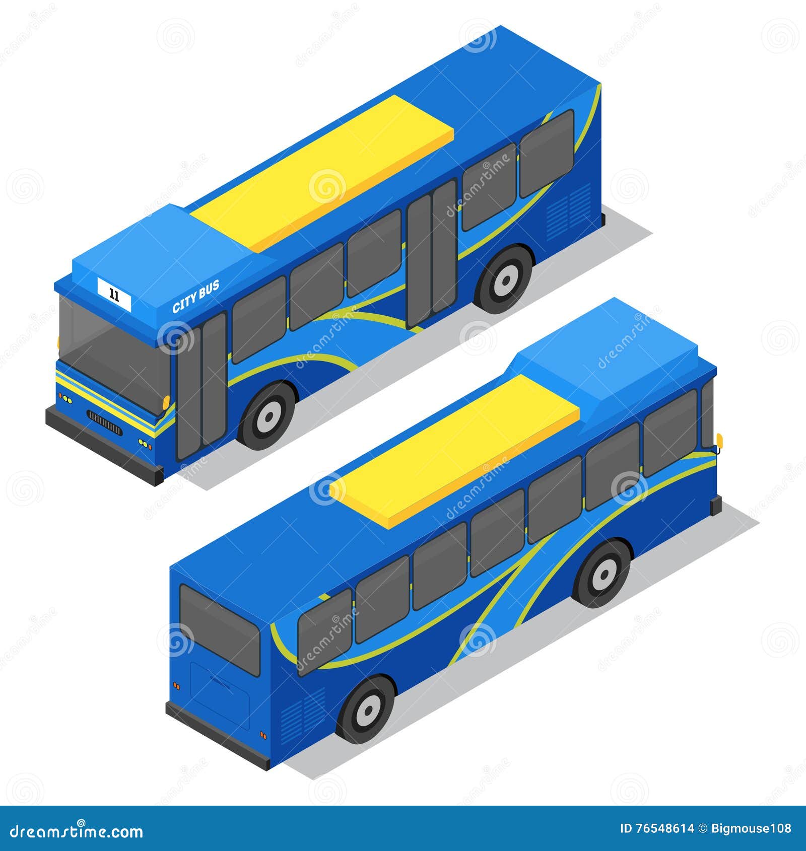 City Bus. Isometric View. Vector Stock Vector - Illustration of ...