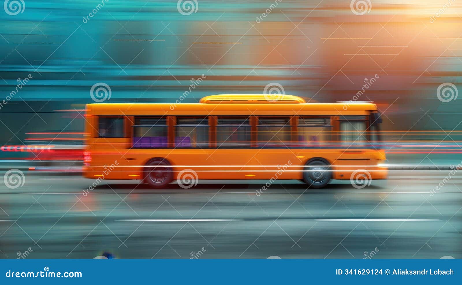 A City Bus is Moving Along the Road. Illustration Stock Illustration ...