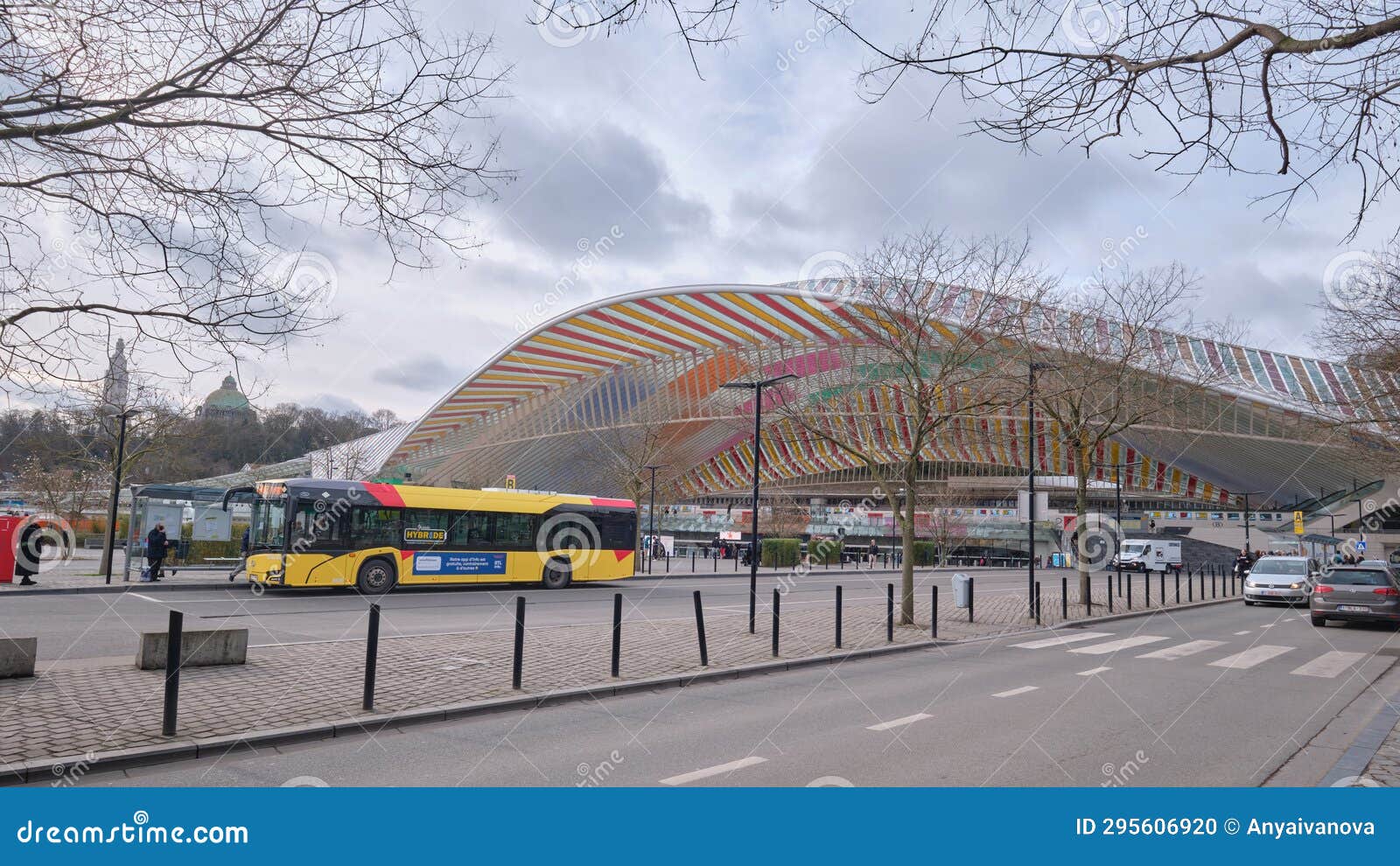 City Bus on a Square in Front of Liege Central Station. Editorial Image ...