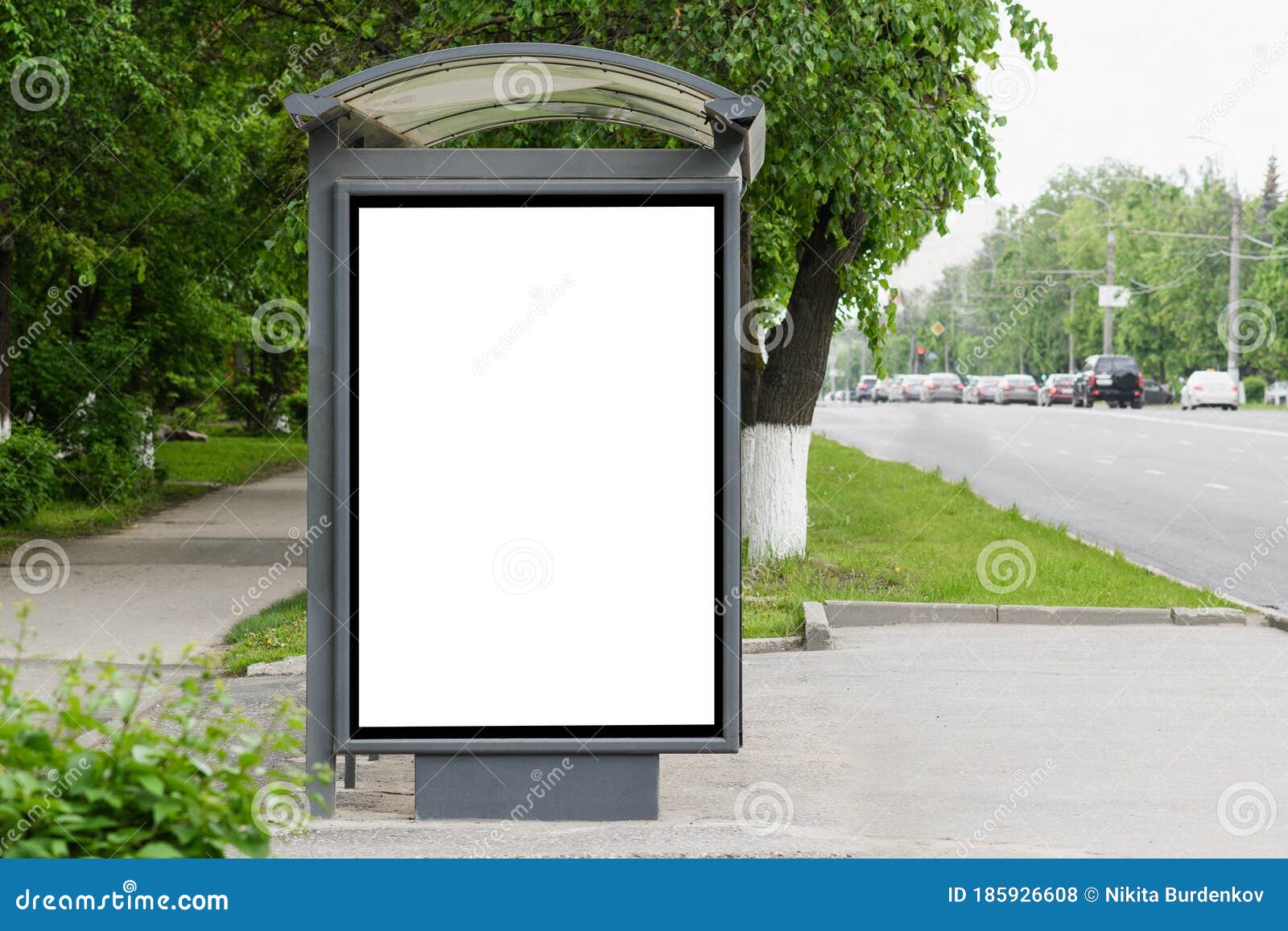 City Bus Stop with White Place for Text. Stock Photo - Image of health ...