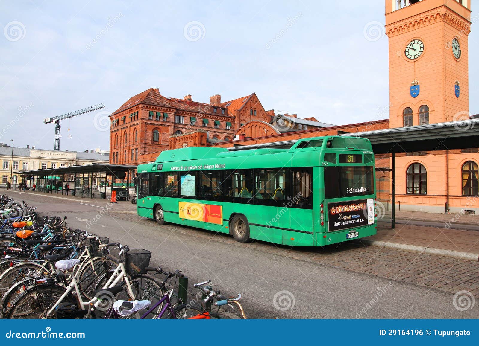 City bus in Sweden editorial photo. Image of public, bike - 29164196