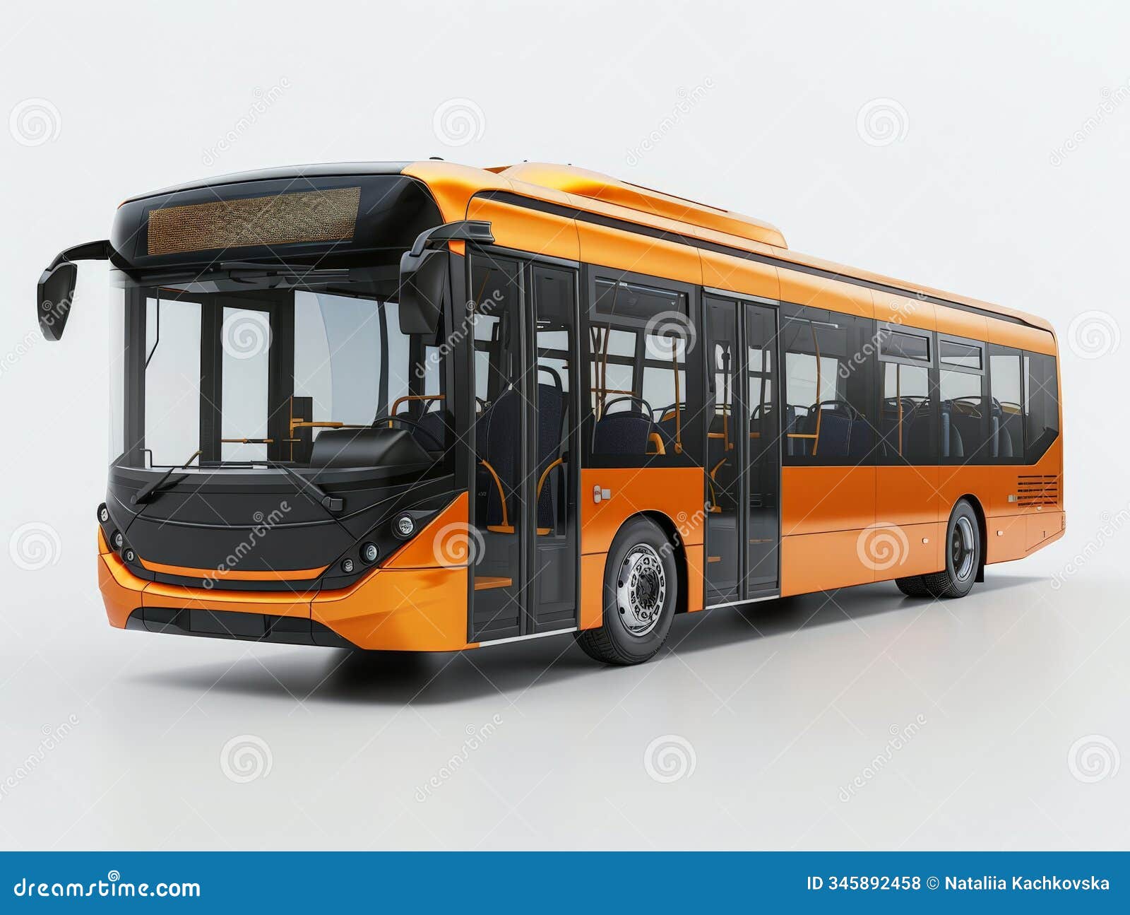 City Bus on a White Background Stock Photo - Image of travel, vintage ...