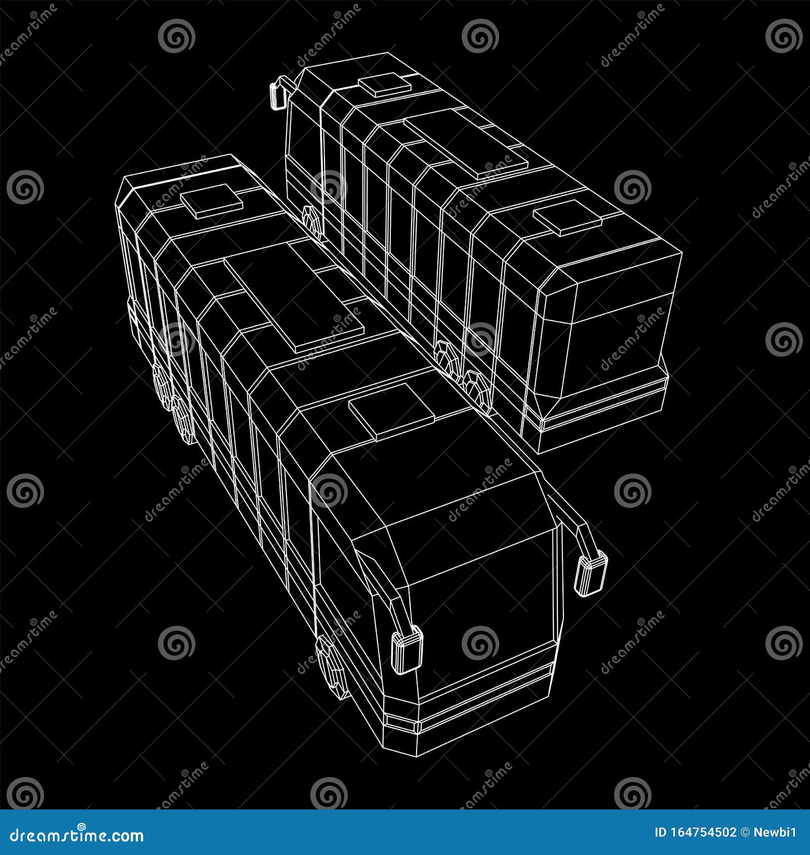 City Bus. Wireframe Low Poly Mesh Vector Stock Vector - Illustration of ...