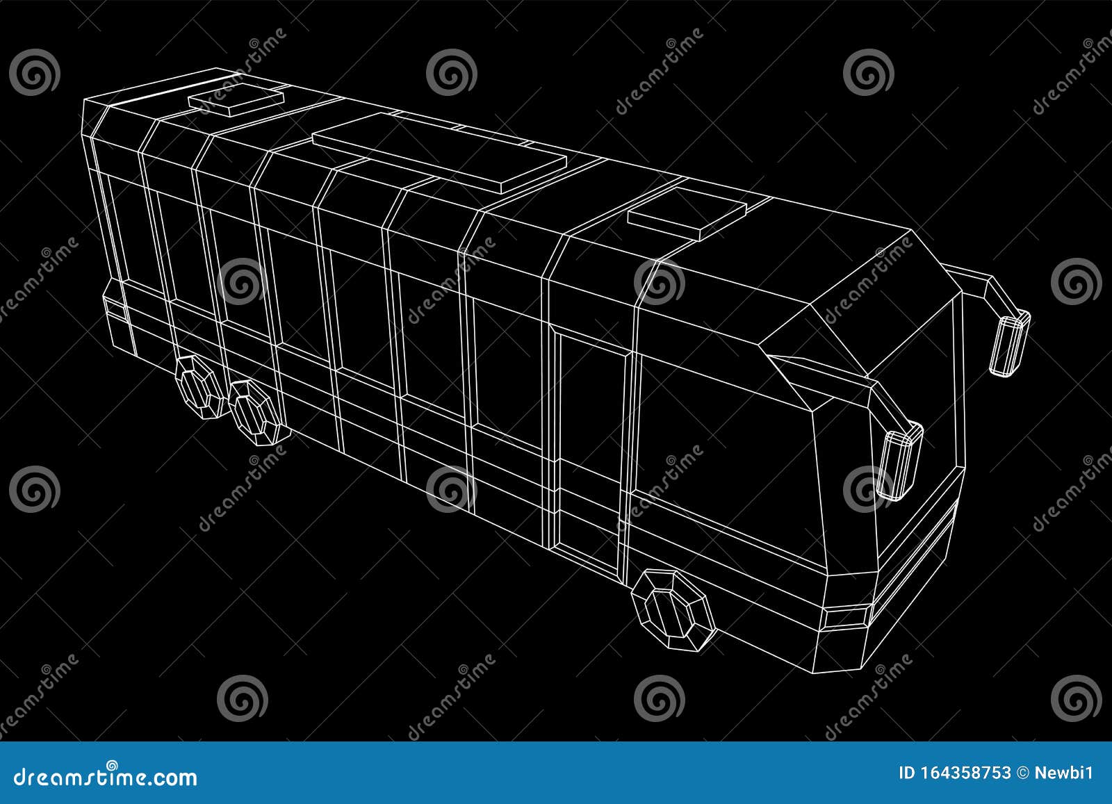 City Bus. Wireframe Low Poly Mesh Vector Stock Vector - Illustration of ...