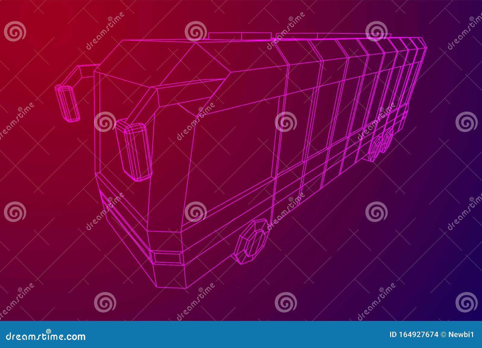 City Bus. Wireframe Low Poly Mesh Vector Stock Vector - Illustration of ...