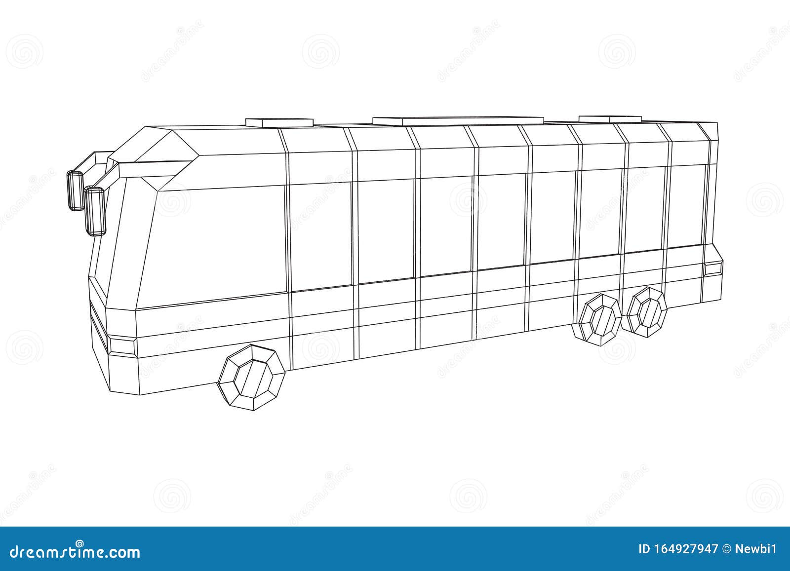 City Bus. Wireframe Low Poly Mesh Vector Stock Vector - Illustration of ...