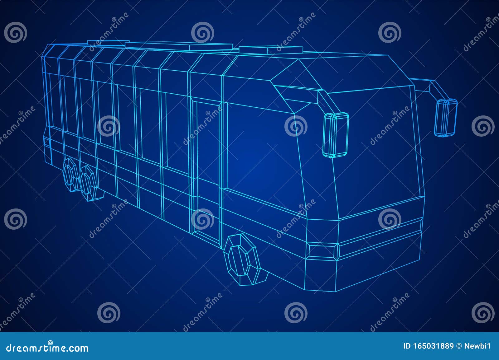 City Bus. Wireframe Low Poly Mesh Vector Stock Vector - Illustration of ...