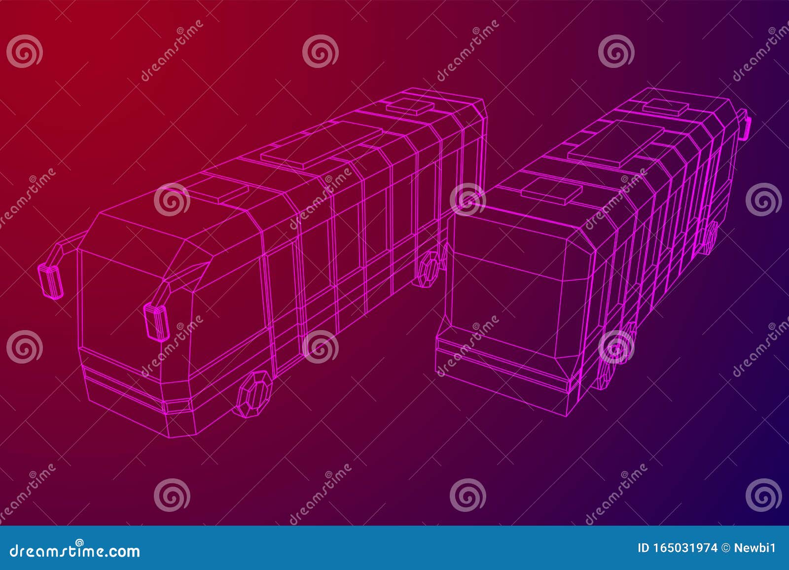 City Bus. Wireframe Low Poly Mesh Vector Stock Vector - Illustration of ...