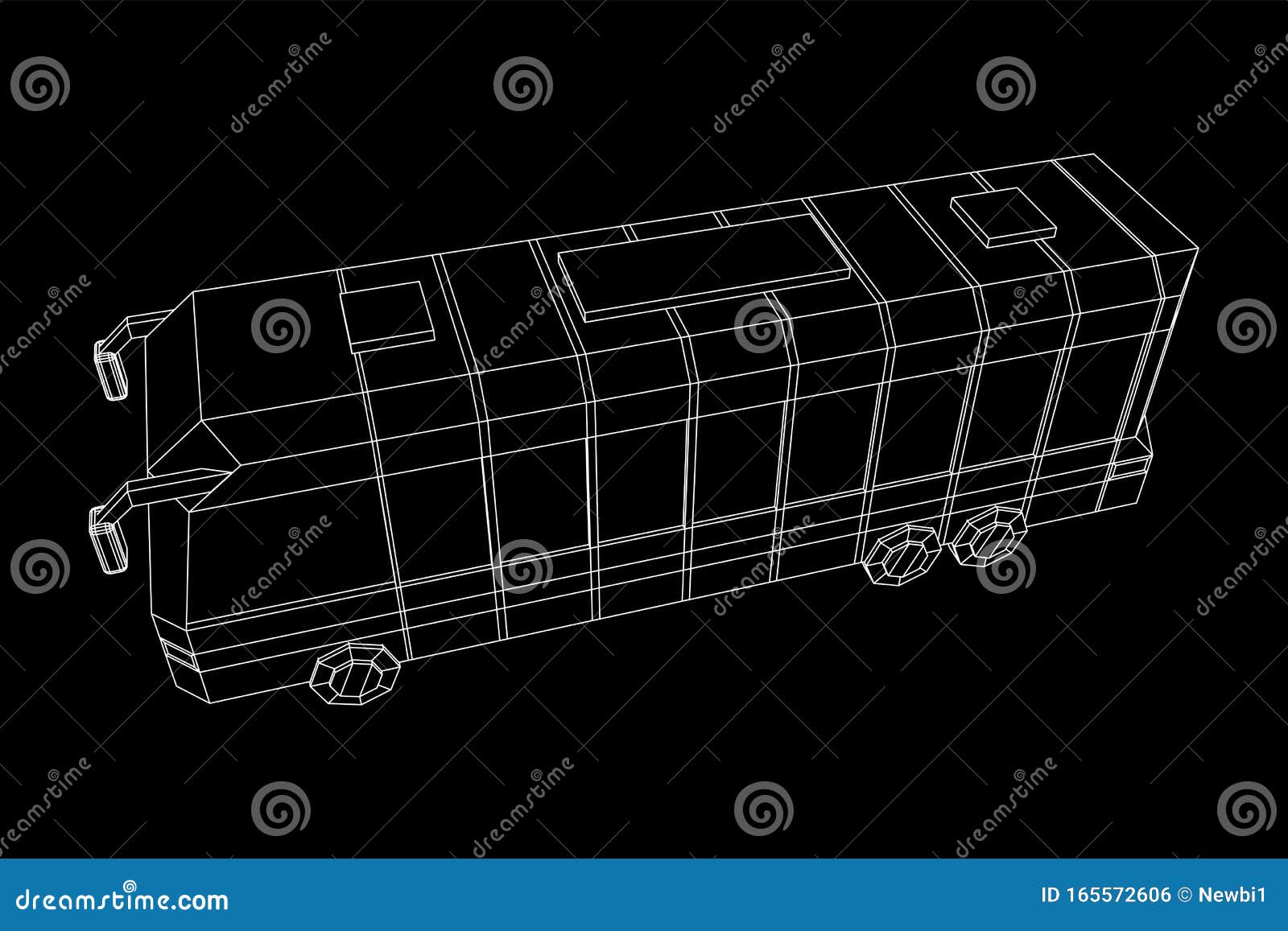City Bus. Wireframe Low Poly Mesh Vector Stock Vector - Illustration of ...