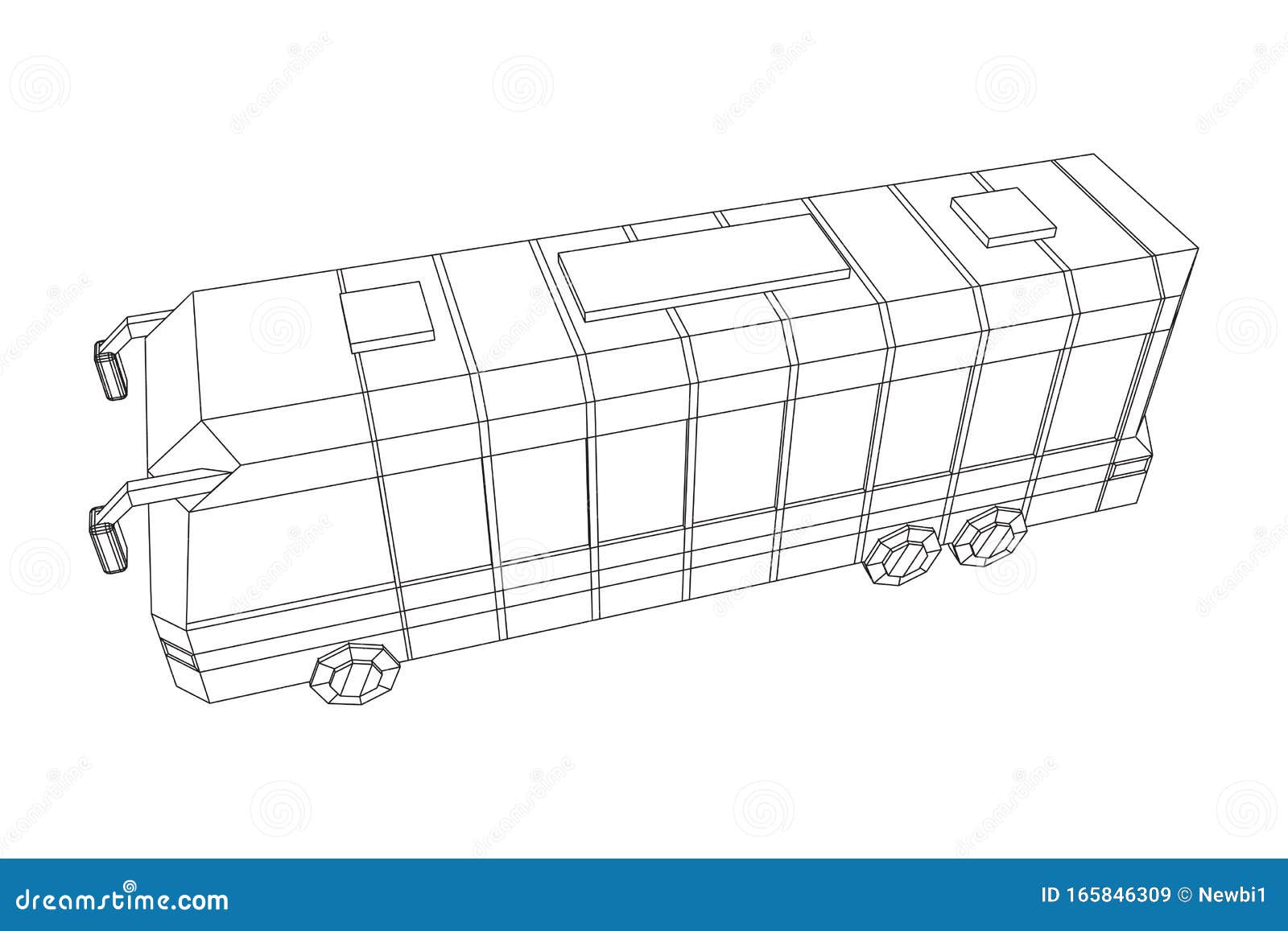 City Bus. Wireframe Low Poly Mesh Vector Stock Vector - Illustration of ...