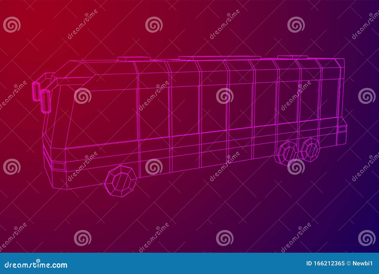 City Bus. Wireframe Low Poly Mesh Vector Stock Vector - Illustration of ...