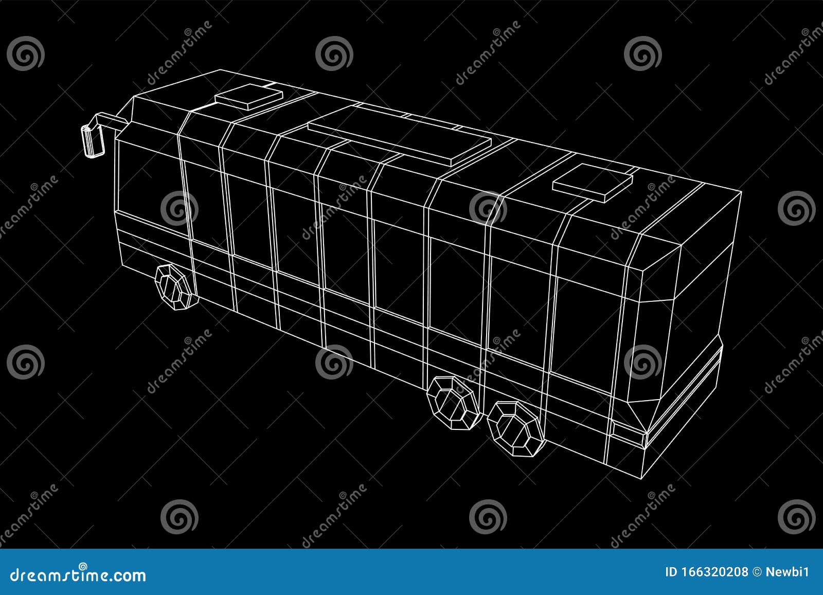 City Bus. Wireframe Low Poly Mesh Vector Stock Vector - Illustration of ...