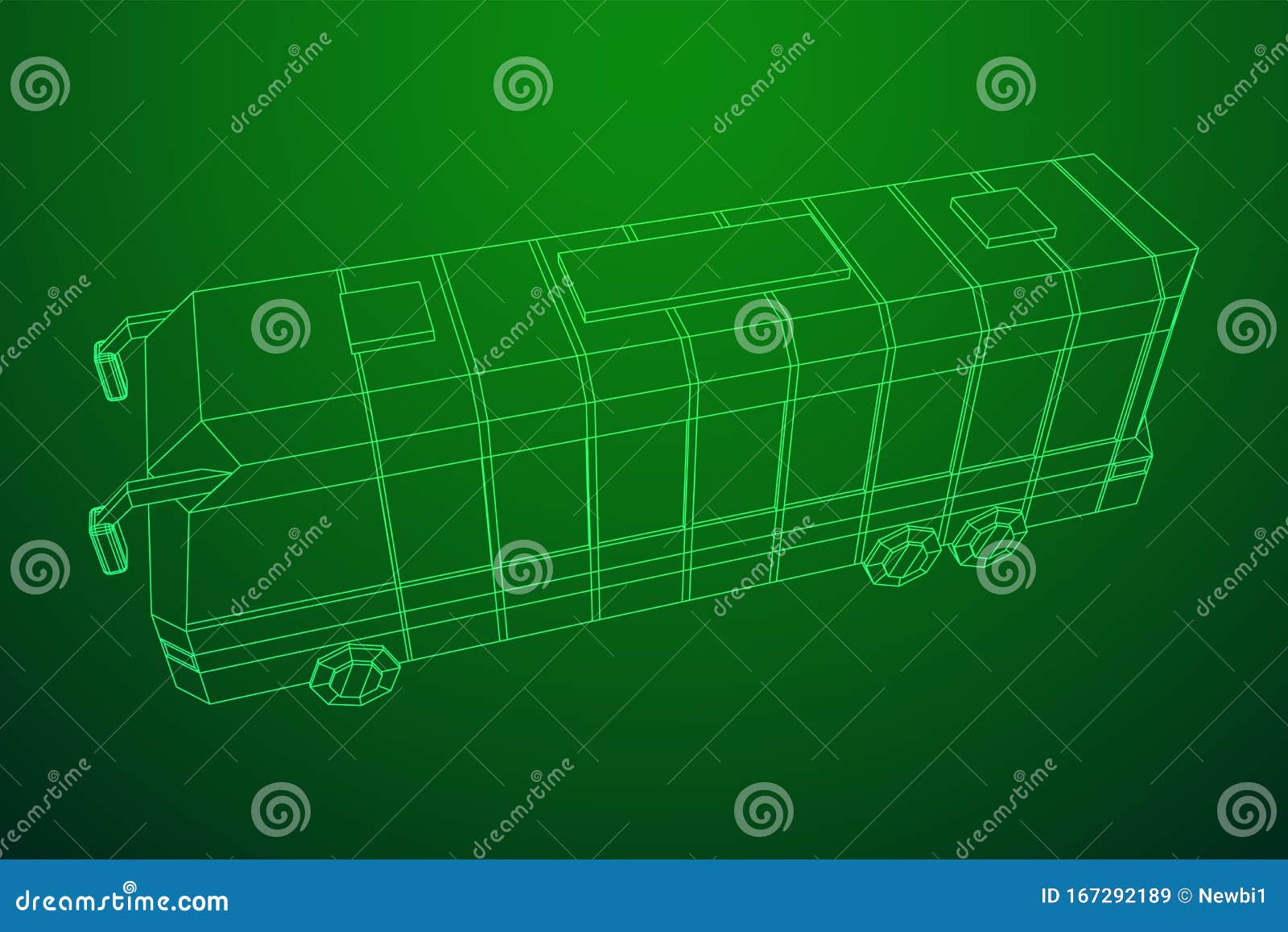 City Bus. Wireframe Low Poly Mesh Vector Stock Vector - Illustration of ...