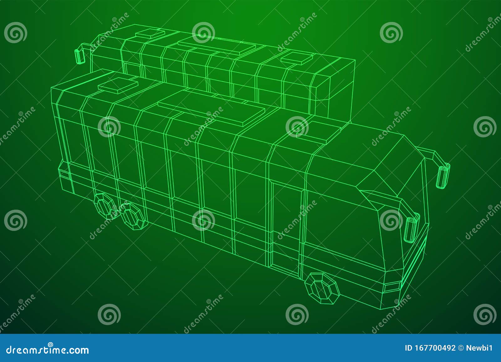 City Bus. Wireframe Low Poly Mesh Vector Stock Vector - Illustration of ...