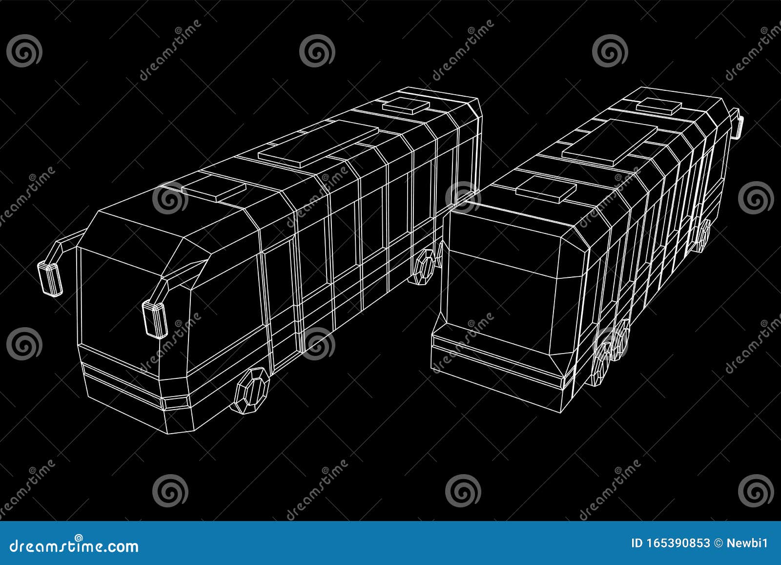 City Bus. Wireframe Low Poly Mesh Vector Stock Vector - Illustration of ...
