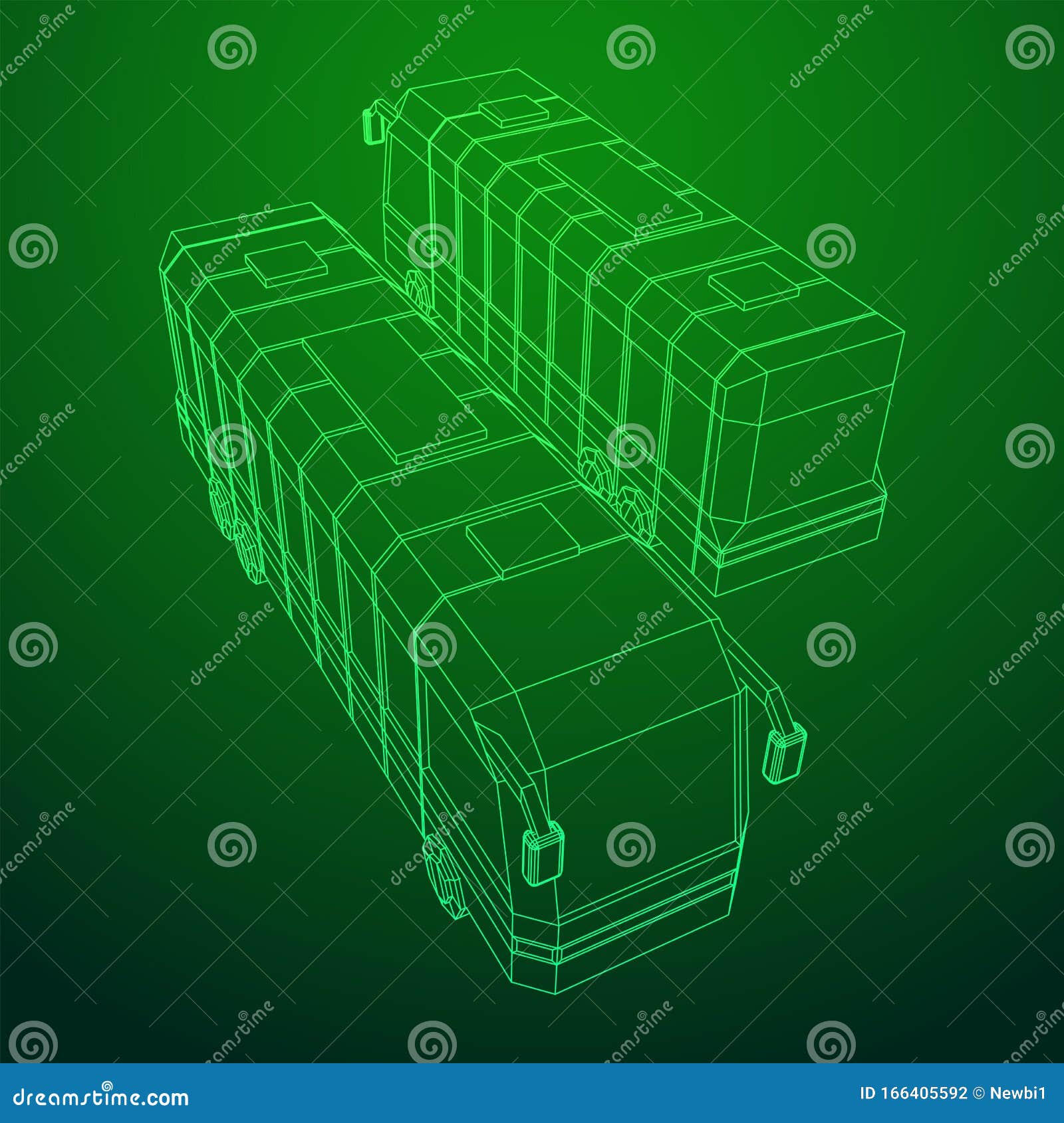 City Bus. Wireframe Low Poly Mesh Vector Stock Vector - Illustration of ...