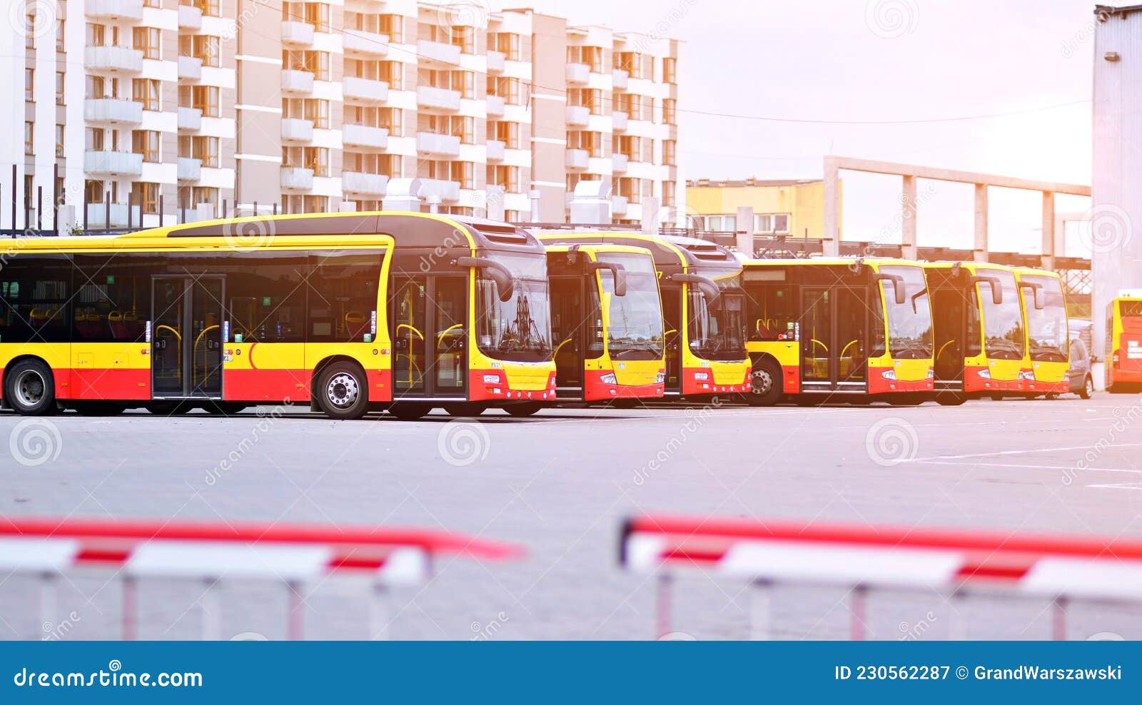 City Buses Parking on Bus Depot. Stock Image - Image of commuting ...