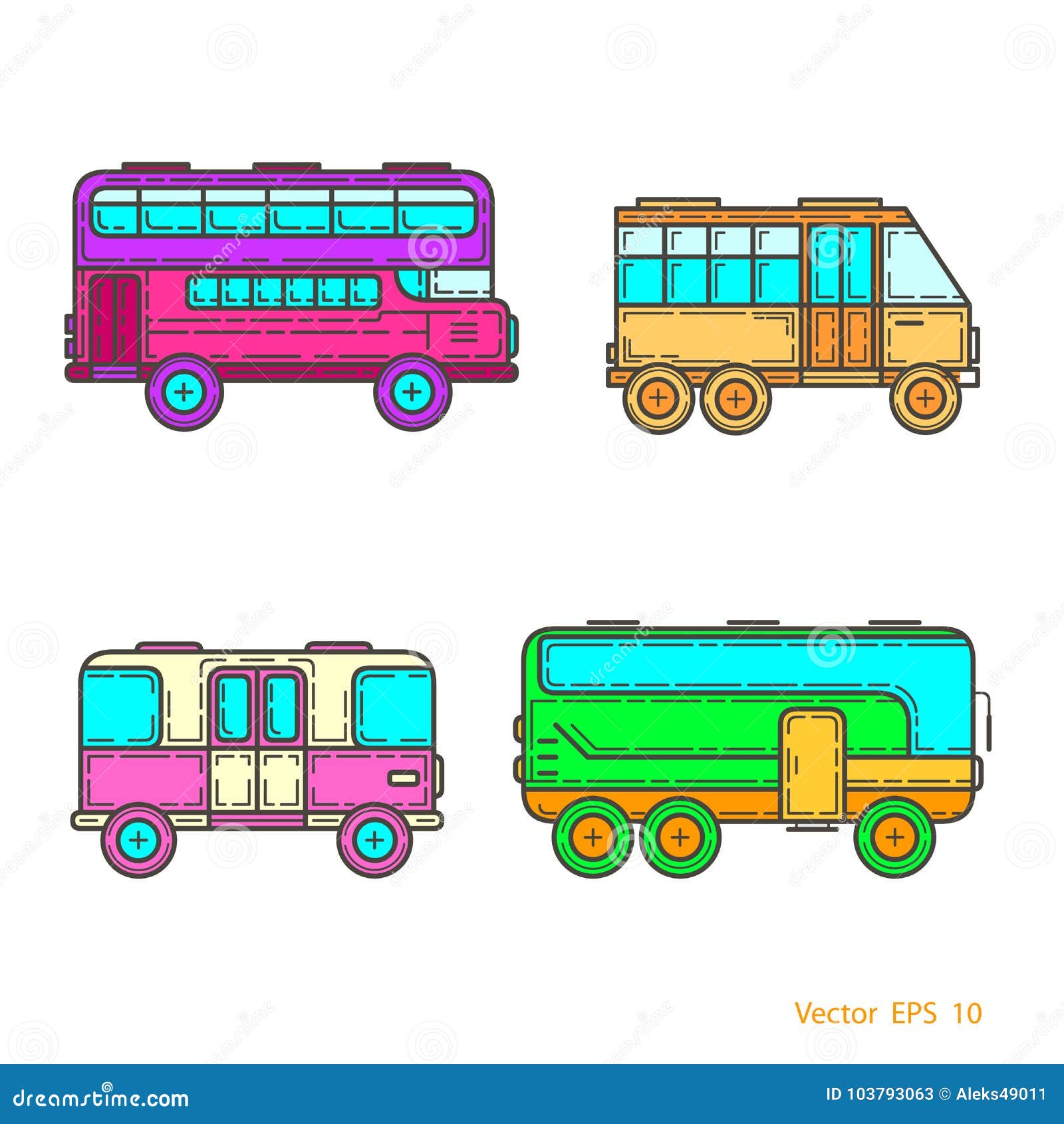 Buses Vector Element Royalty-Free Illustration | CartoonDealer.com ...