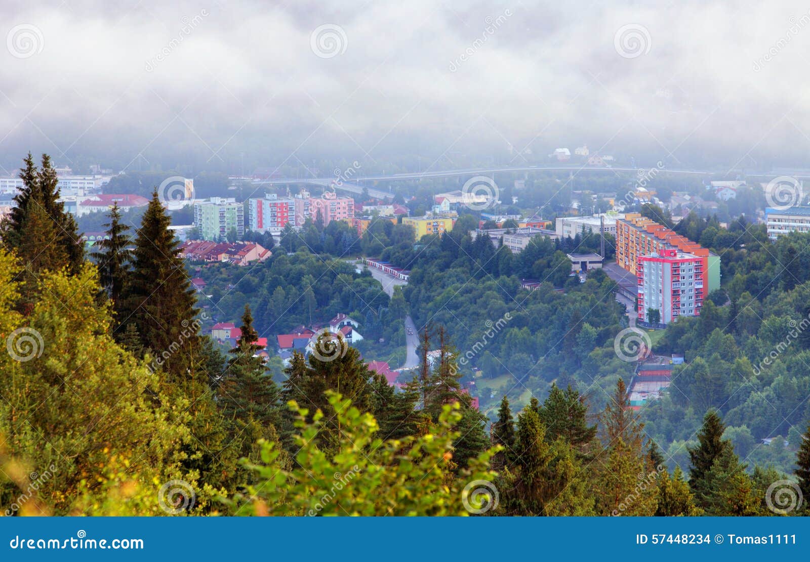 City Cadca in Slovakia stock photo. Image of cloud, forest - 57448234
