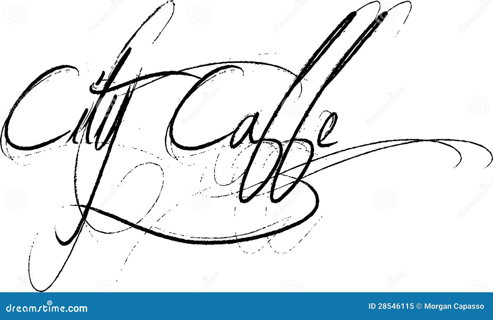 City Caffe Script Text stock vector. Illustration of caffe - 28546115