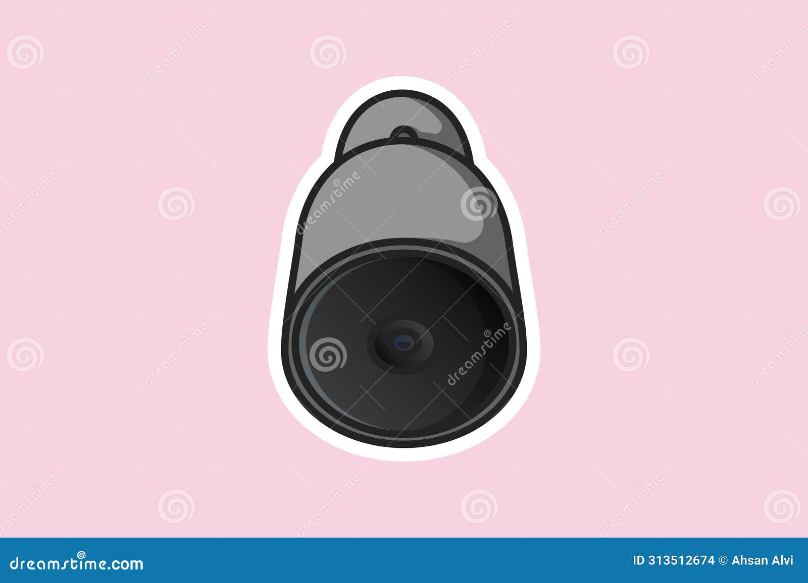 City Camera Surveillance System Sticker Vector Illustration. Science ...