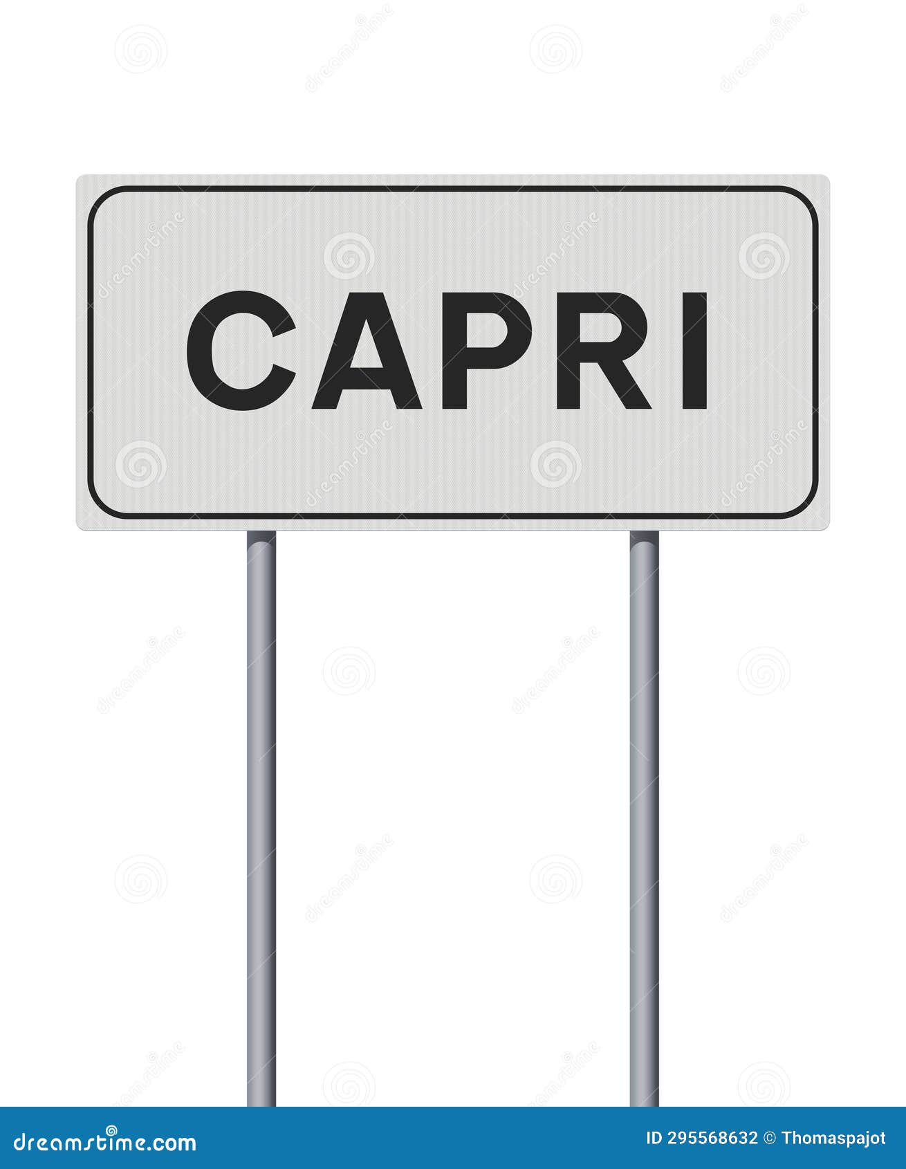 City of Capri road sign stock vector. Illustration of border - 295568632