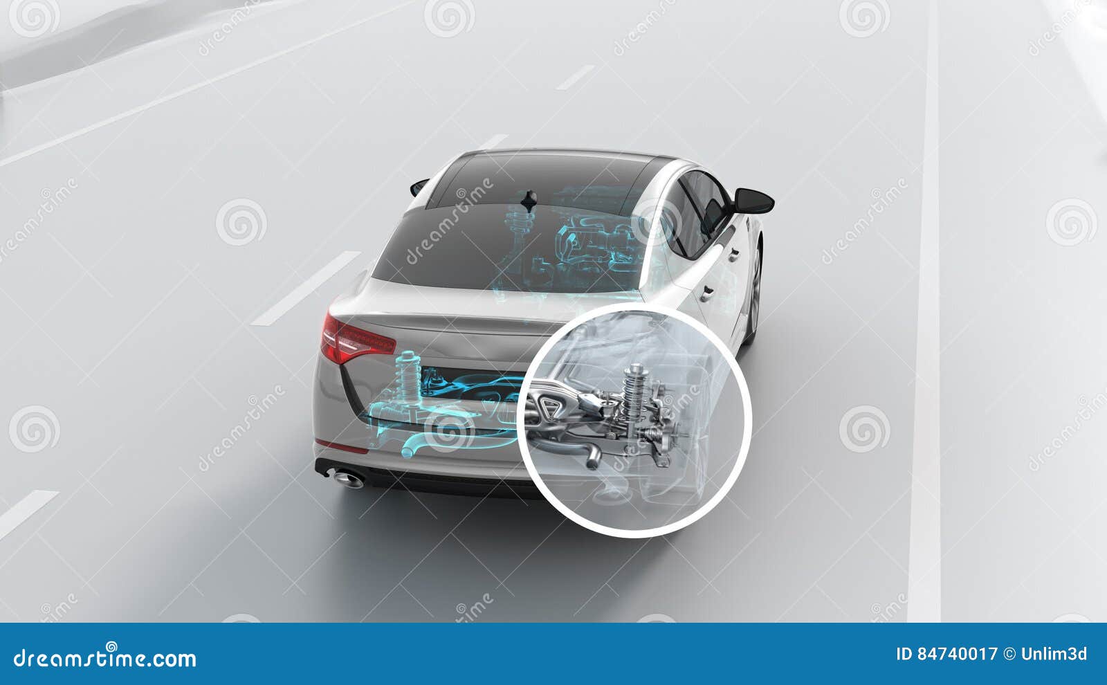 City Car Structure Overview during Driving. 3d Illustration Stock ...