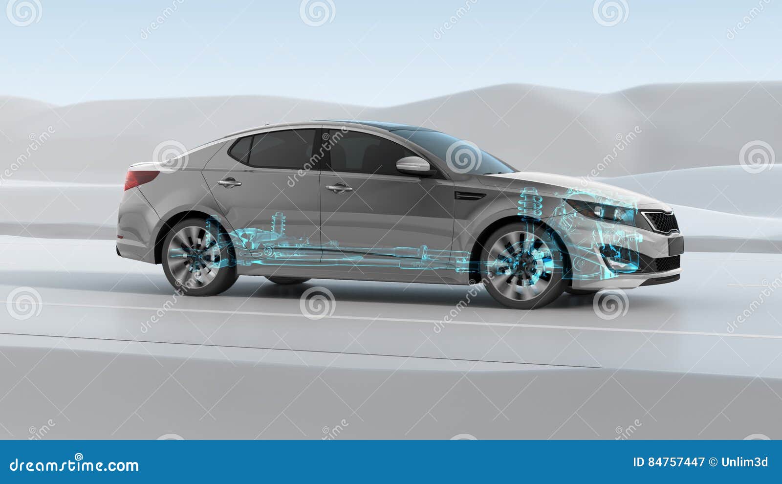 City Car Structure Overview during Driving. 3d Illustration Stock Image ...