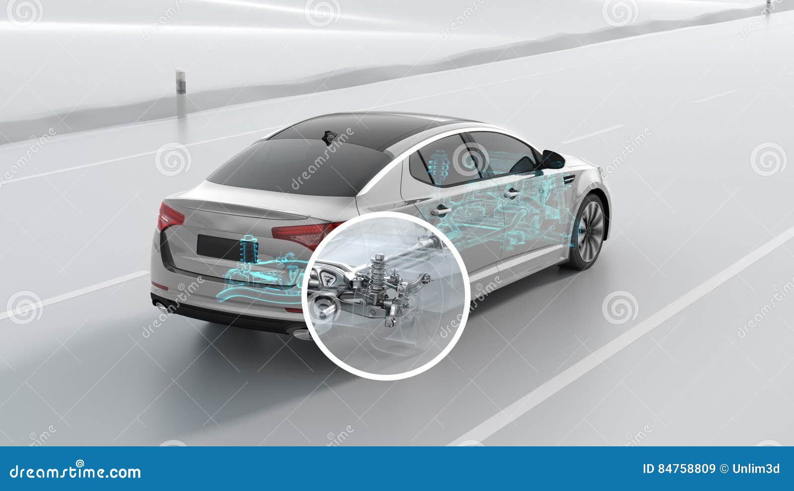 City Car Structure Overview during Driving. 3d Illustration Stock Image ...