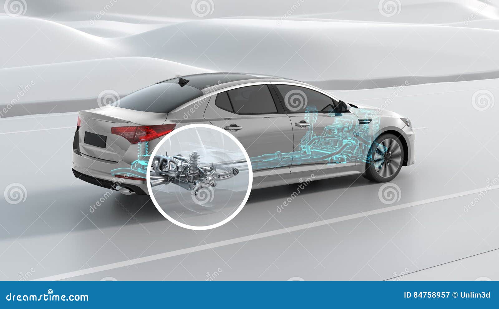 City Car Structure Overview during Driving. 3d Illustration Stock Image ...