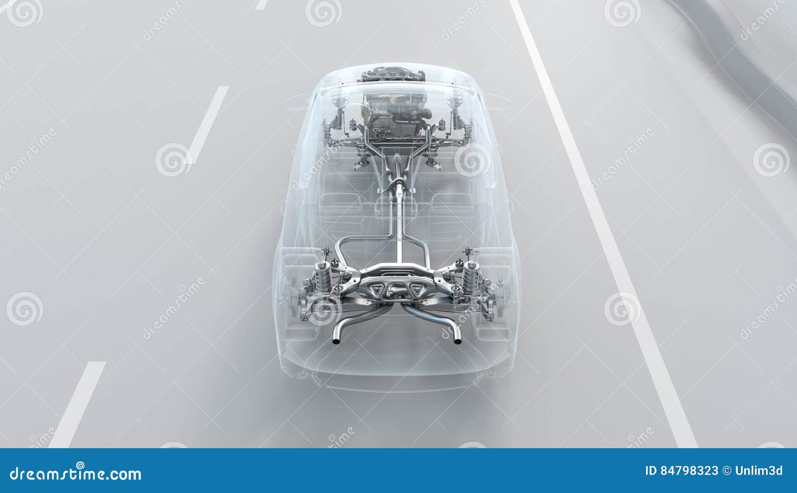 City Car Structure Overview during Driving Top View . 3d Illustration ...