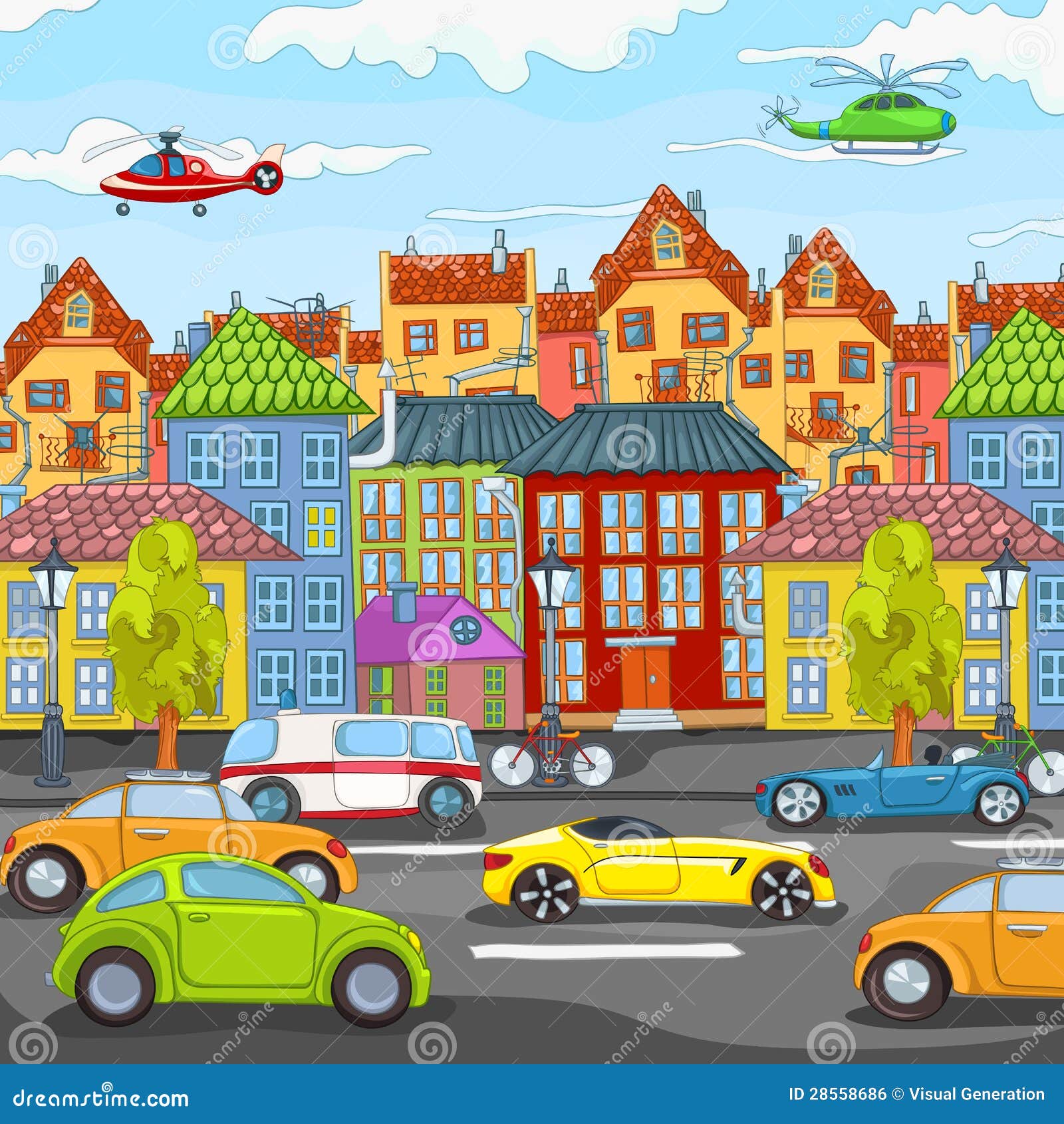 City Cartoon. Royalty Free Stock Image - Image: 28558686