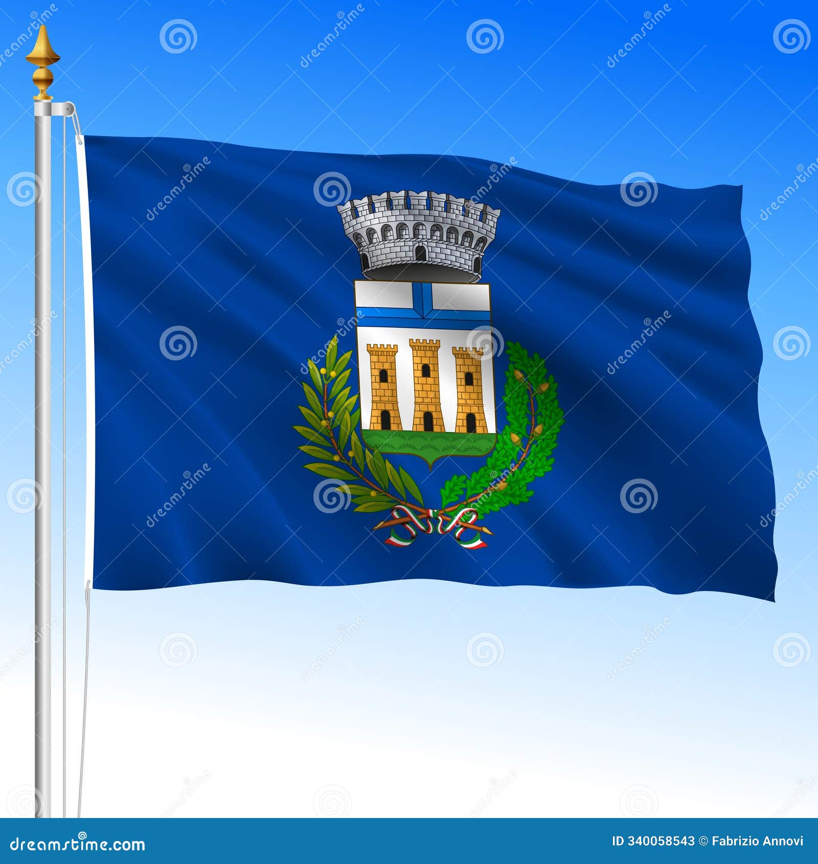 City of Castelvetro Di Modena, Emilia Romagna, Italy, Waving Flag Stock ...
