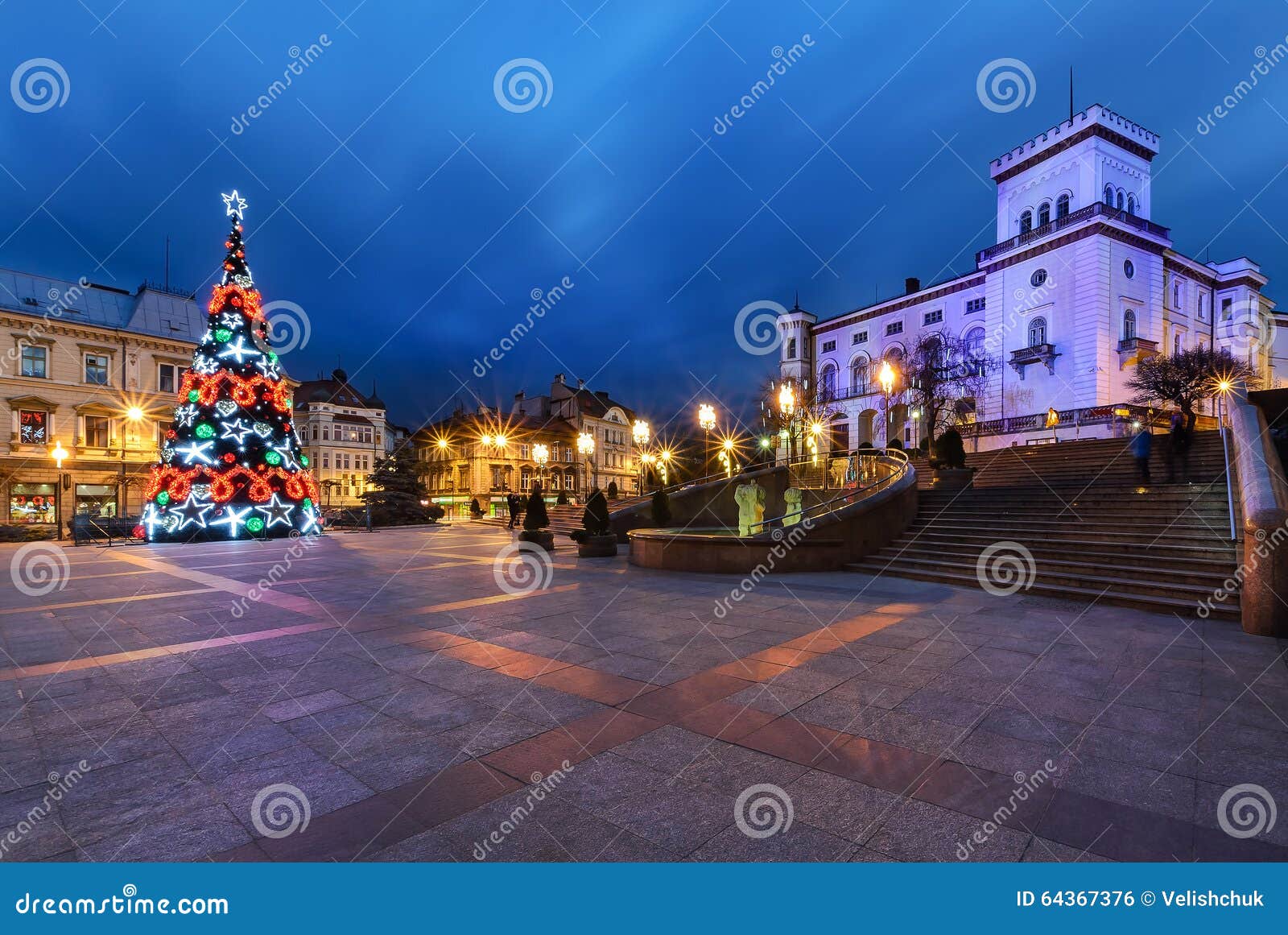 City Castle in Bielsko-biala, in the Evening. Stock Photo - Image of ...