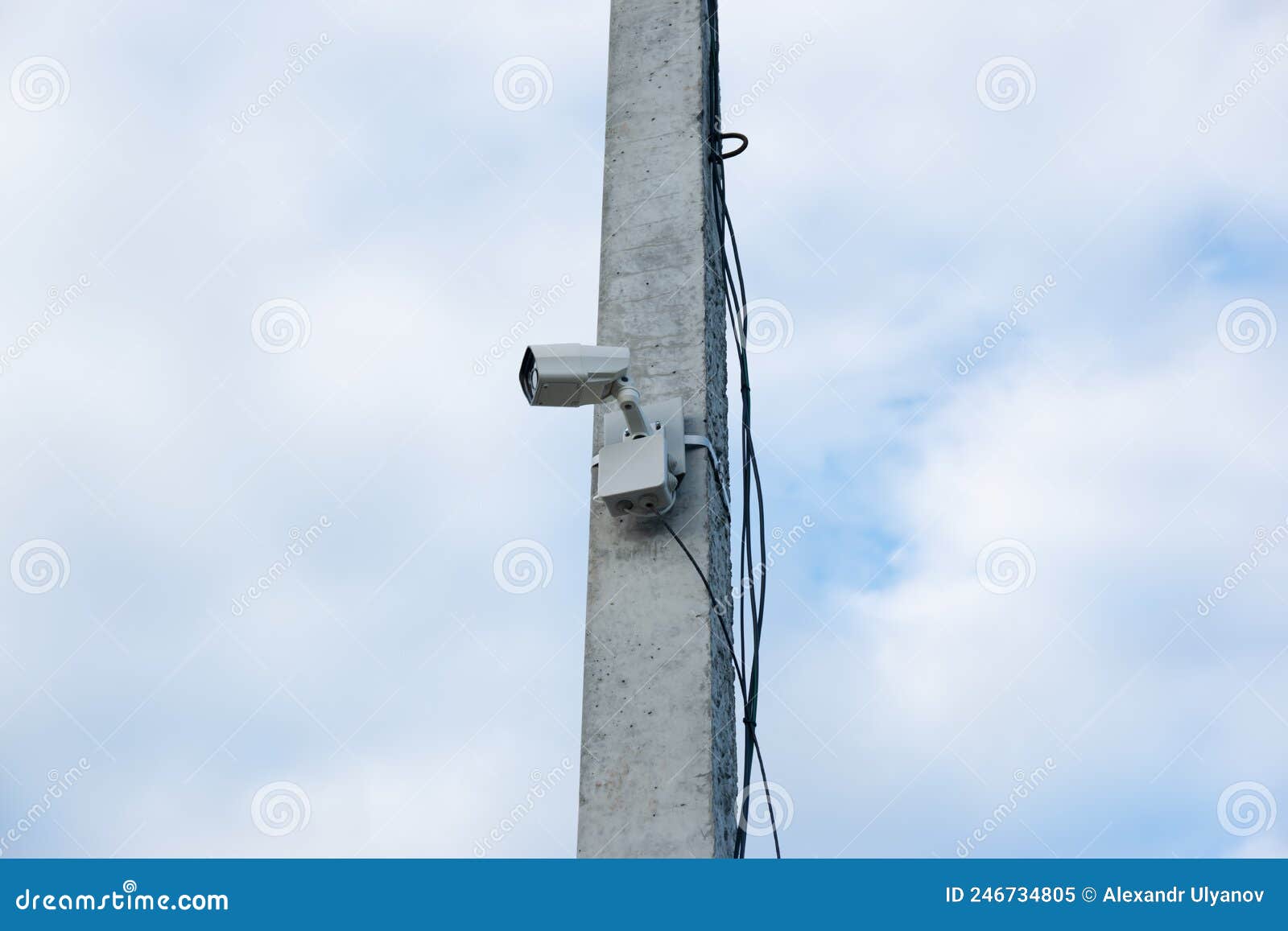 City Cctv Security Surveillance Camera System Attached on the Pole with ...