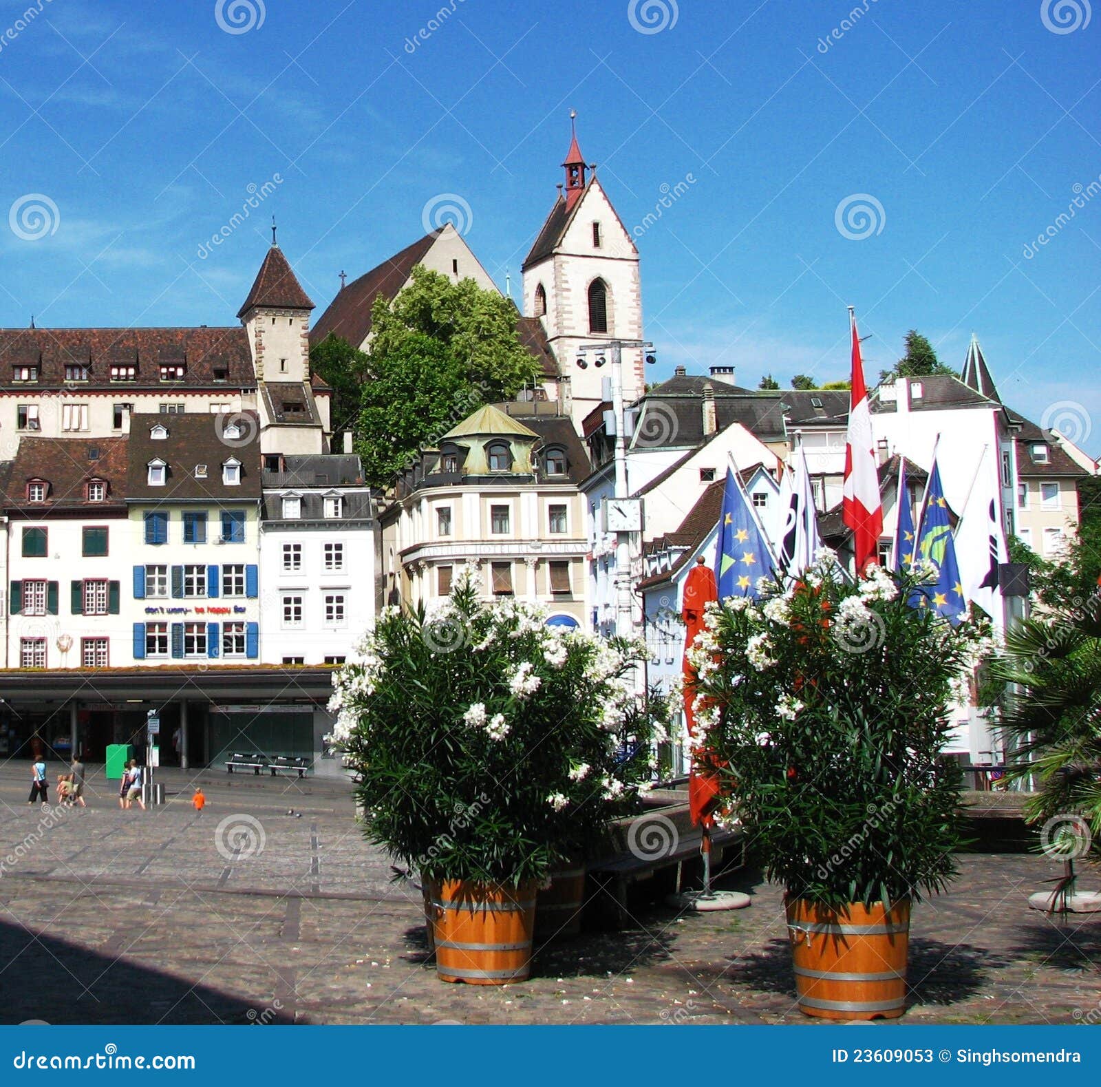 City Center, Basel, Switzerland Editorial Stock Photo - Image of city ...