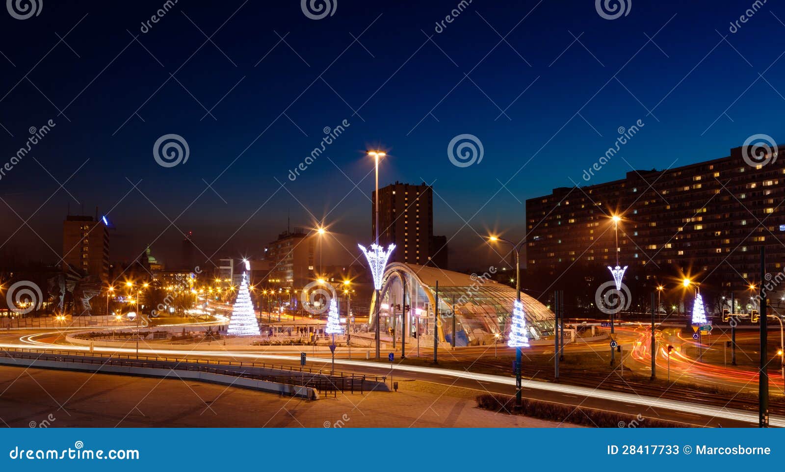 City Centrum by Night stock image. Image of transportation - 28417733