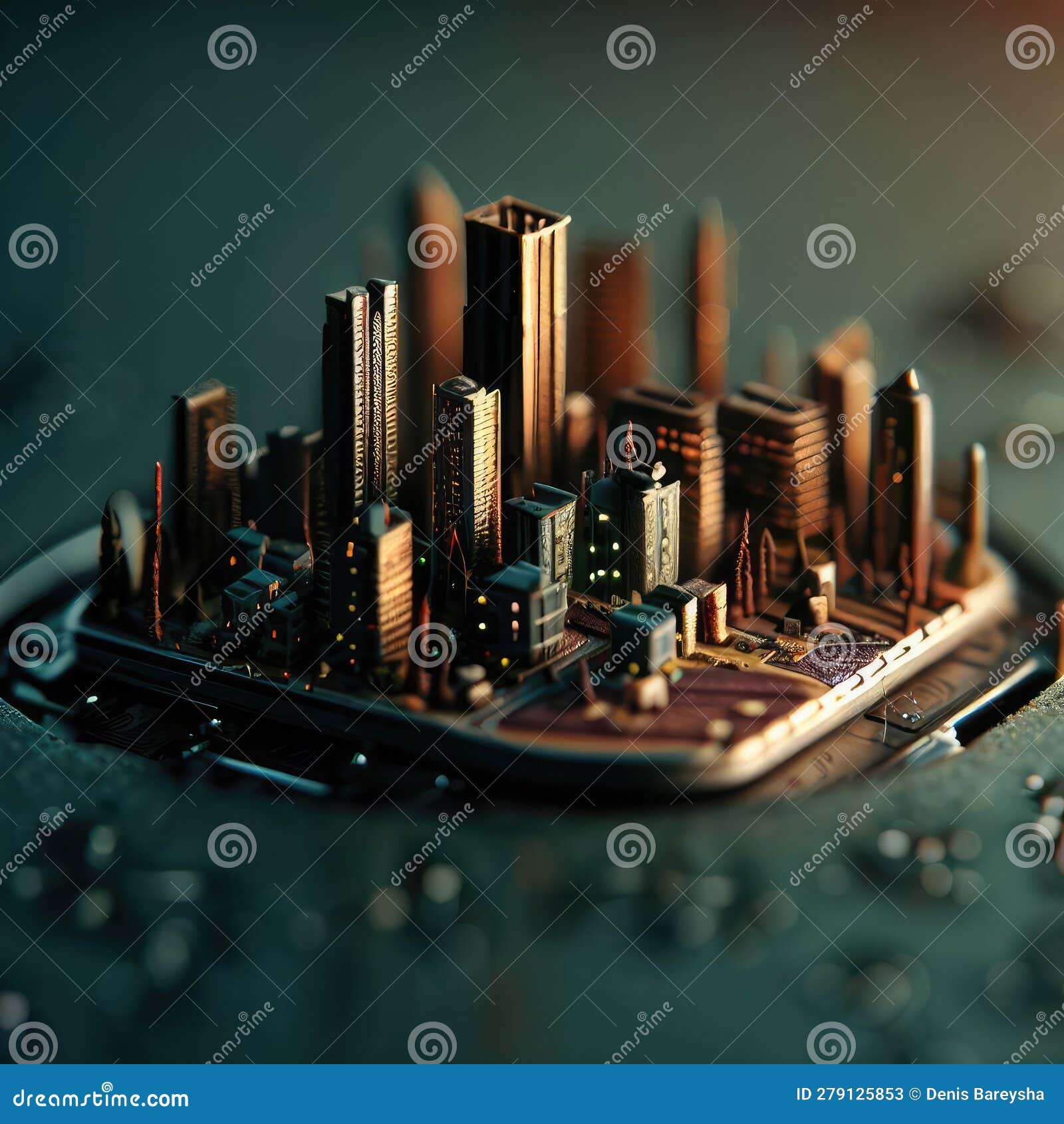 City Chip in 3d. Generated Ai Stock Illustration - Illustration of ...