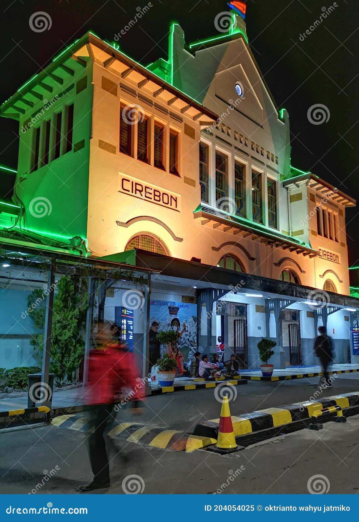 Night View of Cirebon Train Station in the City of Cirebon, West Java ...