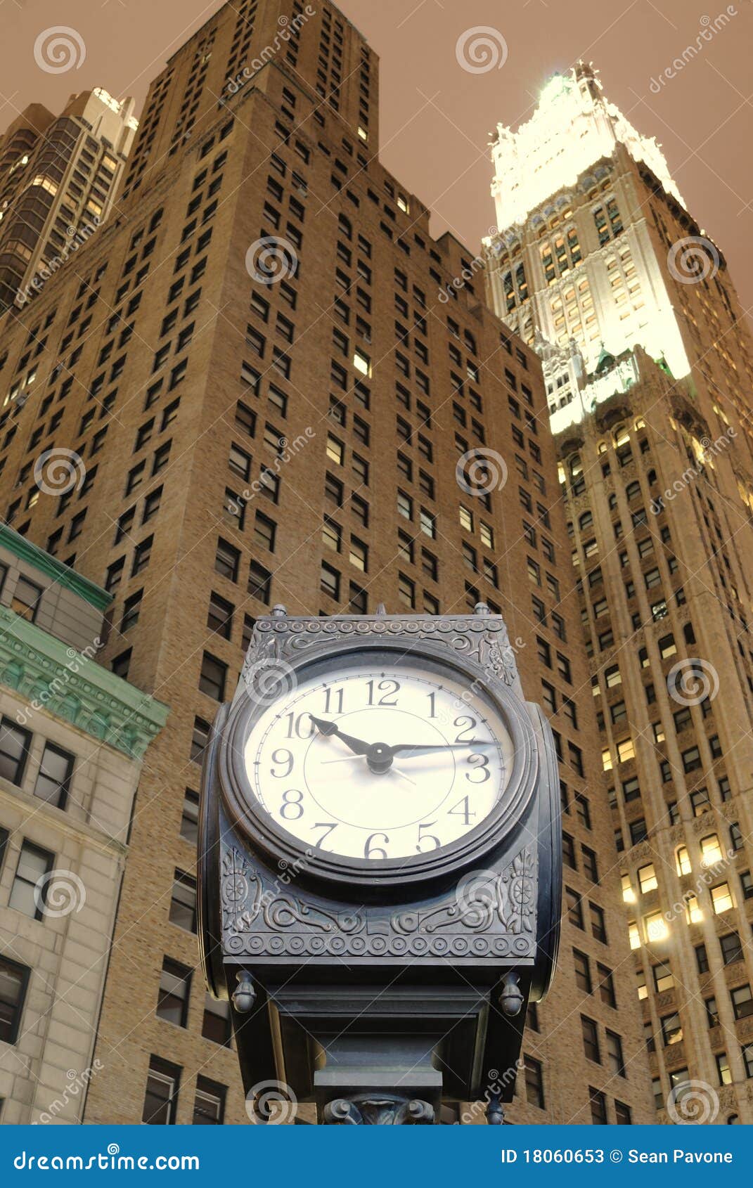 City Clock and Skyscrapers stock image. Image of travel - 18060653