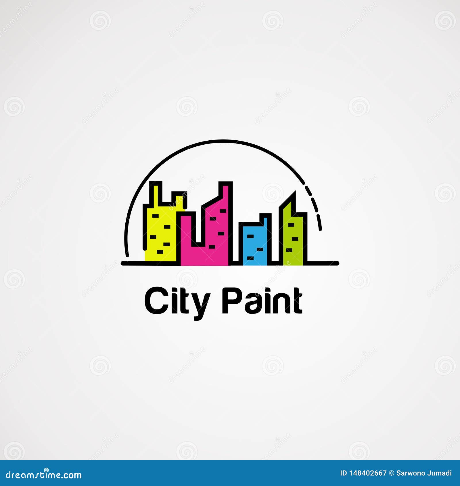 City Color with Circle Dot Logo Vector, Icon, Element, and Template for ...