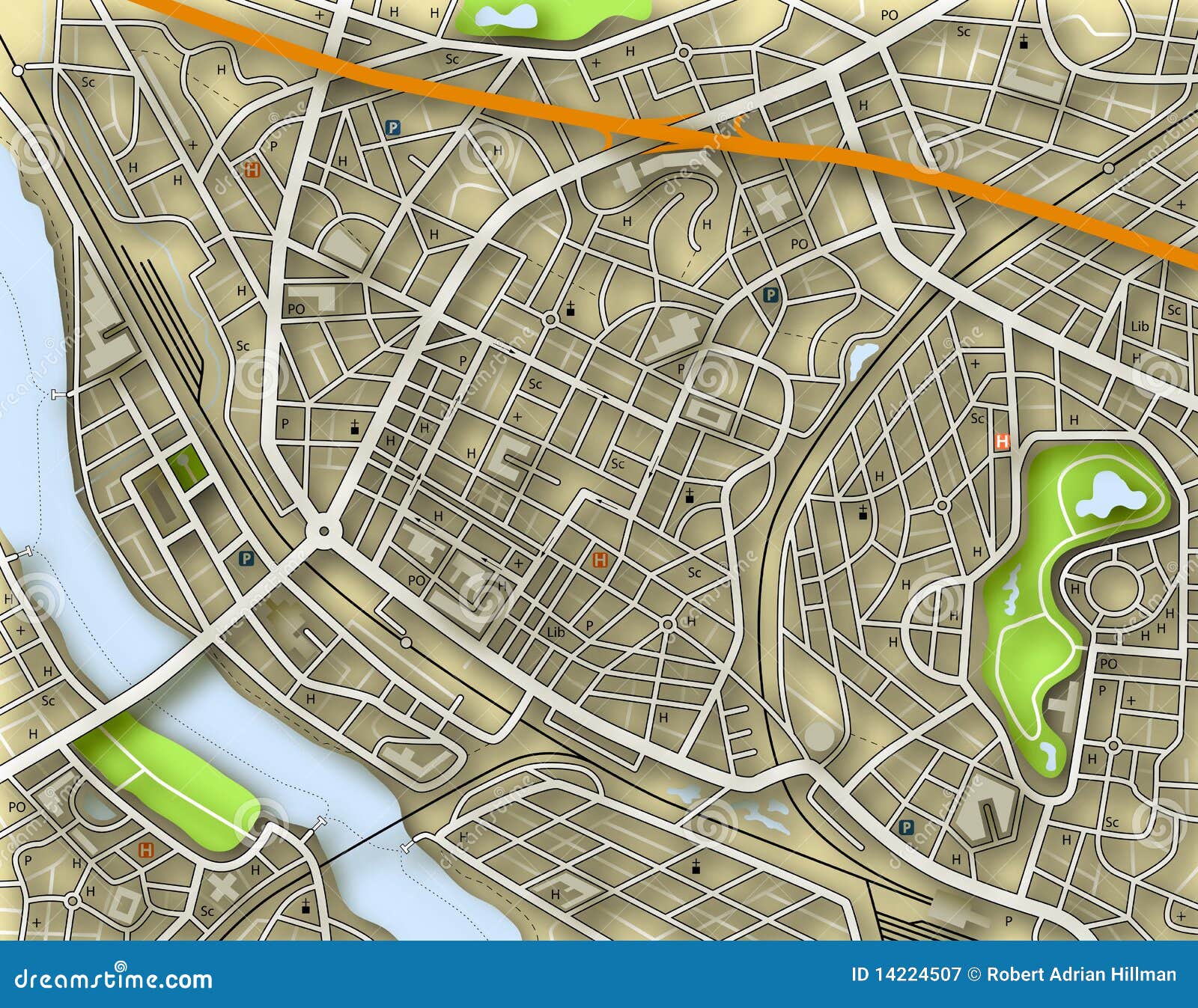 City color map stock illustration. Illustration of destination - 14224507