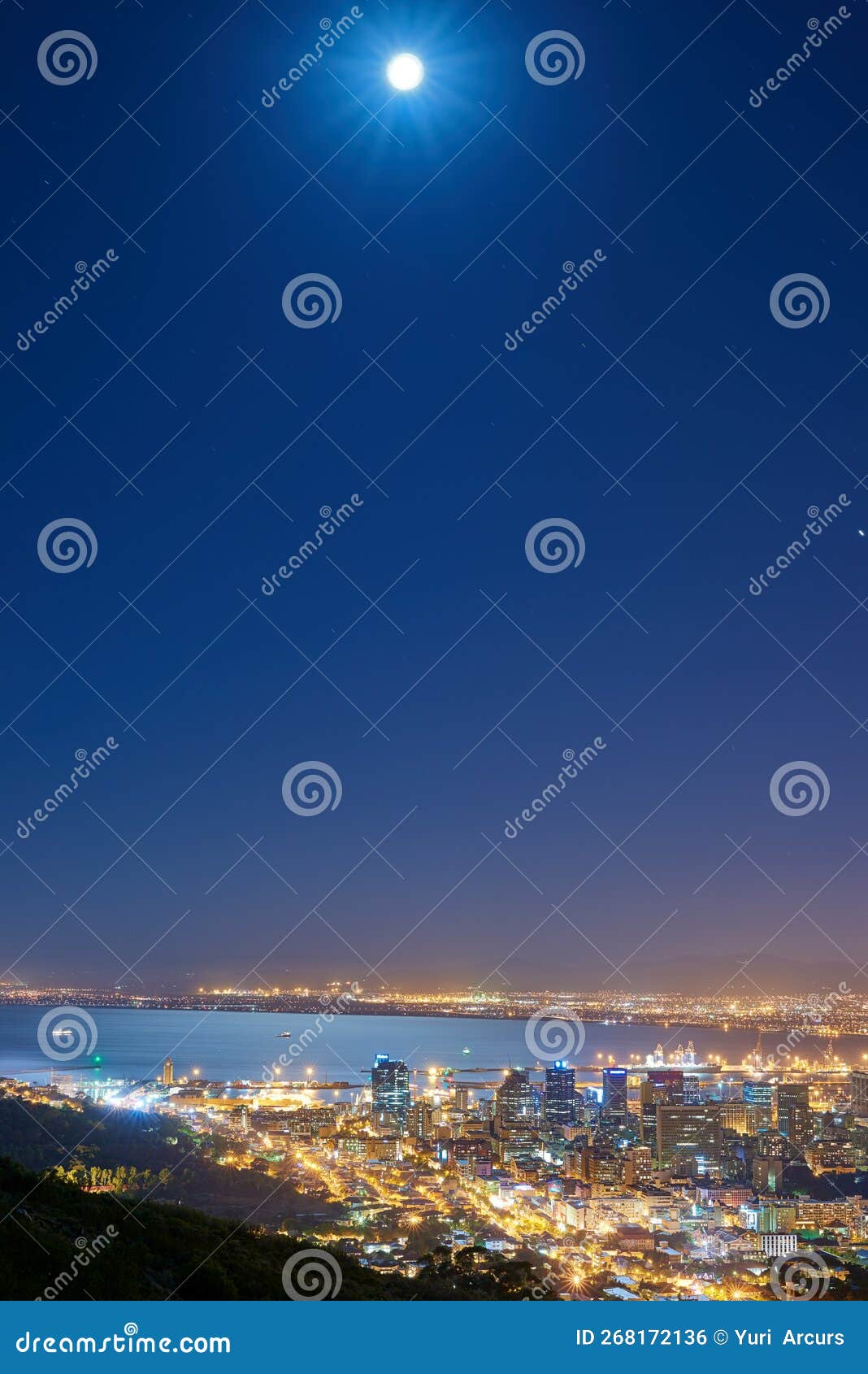 The City Comes Alive at Night. View of a City Landscape at Night. Stock ...