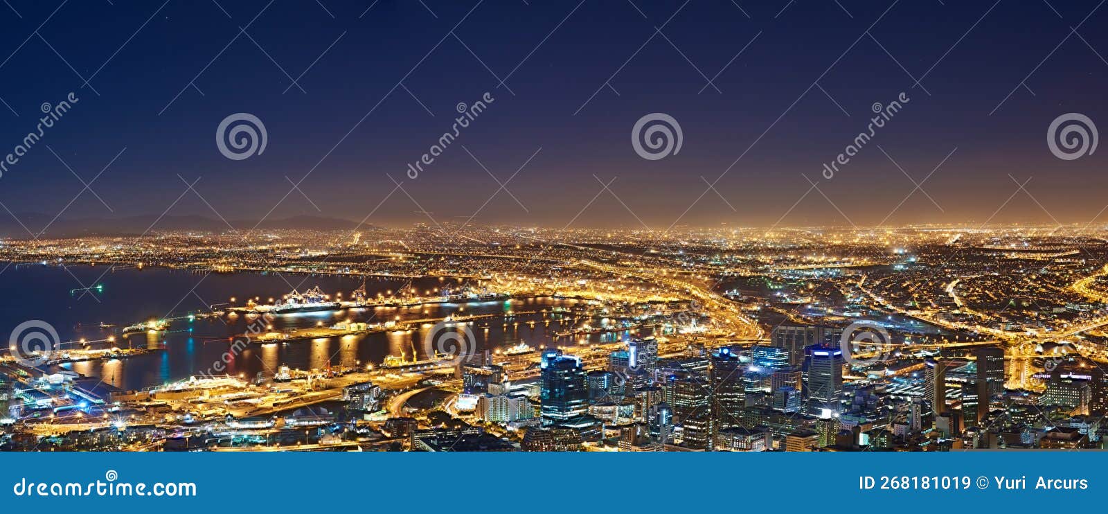 The City Comes Alive at Night. View of a City Landscape at Night. Stock ...