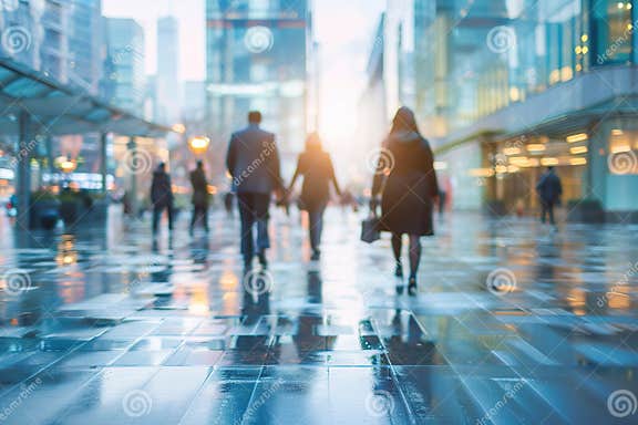 City Commuters. High Key Blurred Image of Workers Going Back Home after ...