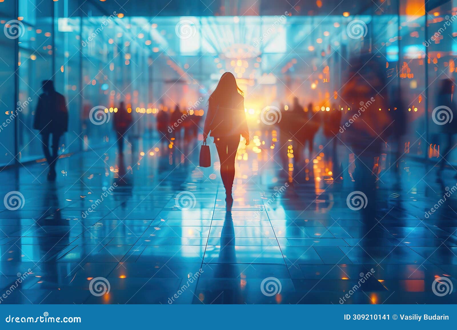 City Commuters. High Key Blurred Image of Workers Going Back Home after ...